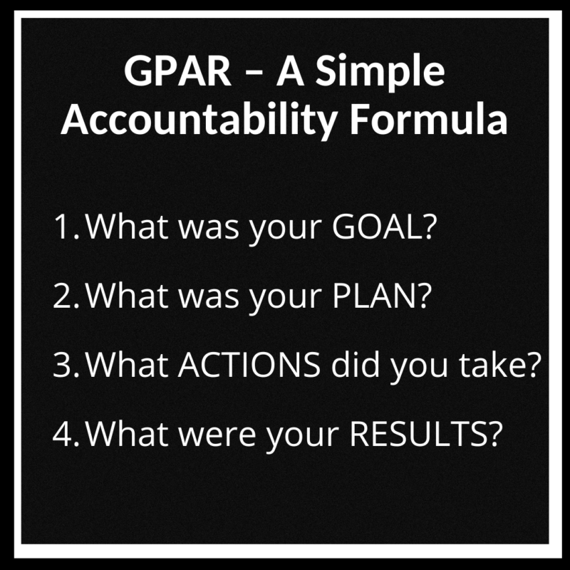 GPAR - A Simple Accountability Formula - The Twenty Percenter